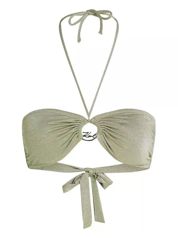 Karl Lagerfeld Logo-ring Bikini Top - Green