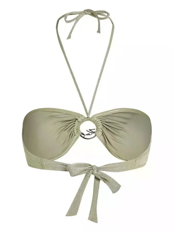Karl Lagerfeld Logo-ring Bikini Top - Green