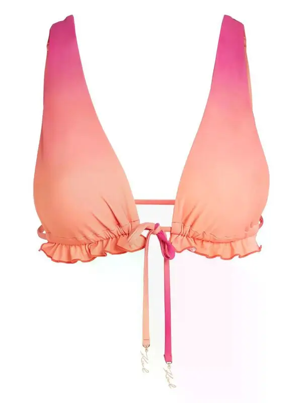 Karl Lagerfeld Ombré Triangle Bikini Top - Pink