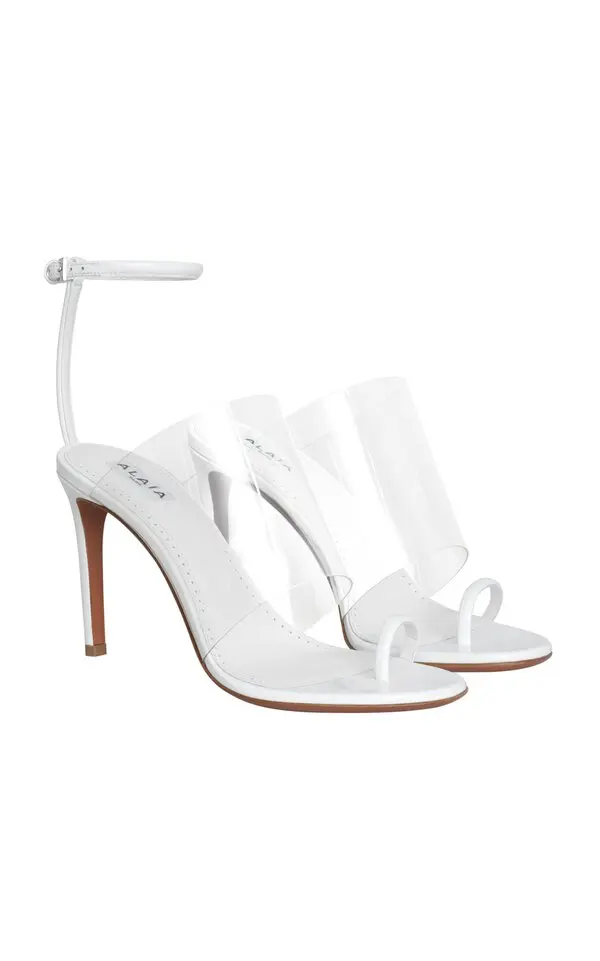 Alaïa Asymmetric Pu-leather Sandals - White