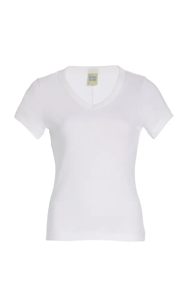 FLORE FLORE Jill Cotton T-shirt - White