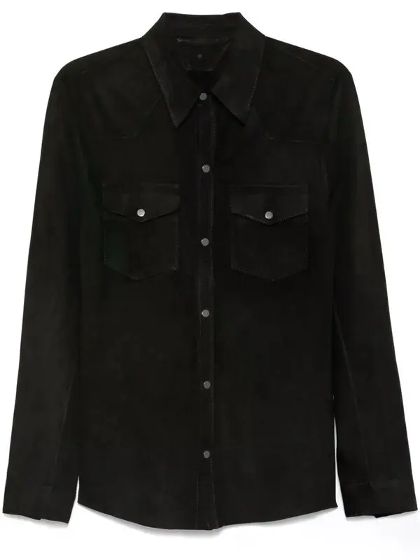 SALVATORE SANTORO Suede Shirt Jacket - Black