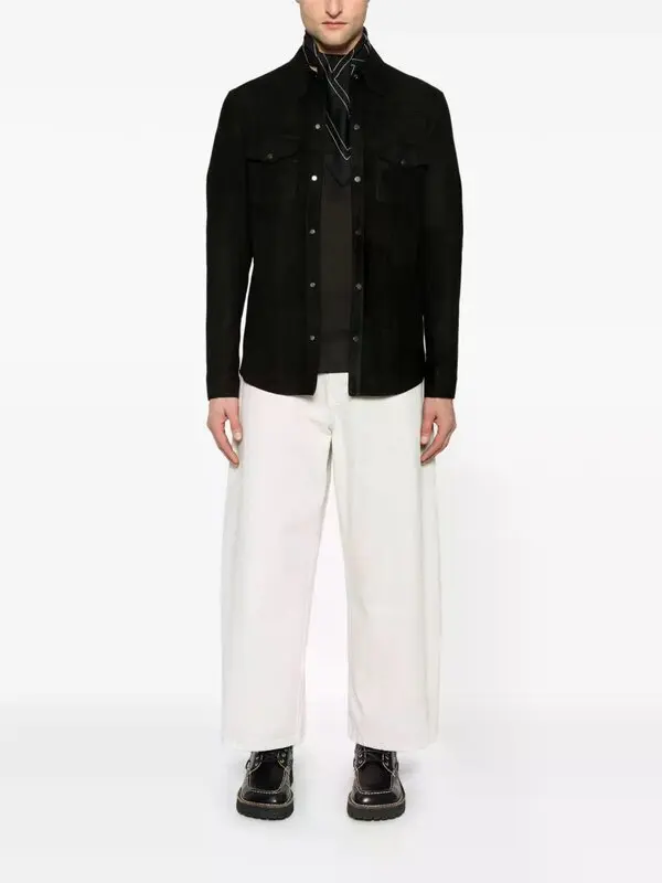 SALVATORE SANTORO Suede Shirt Jacket - Black