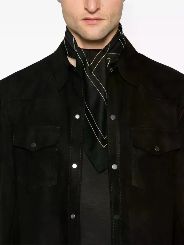 SALVATORE SANTORO Suede Shirt Jacket - Black