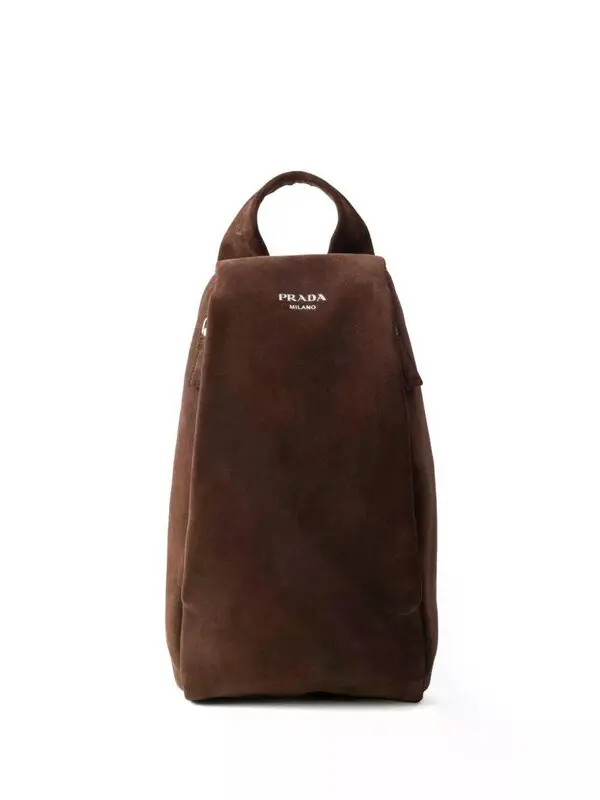 Prada Suede Backpack - Brown | Editorialist display picture 3