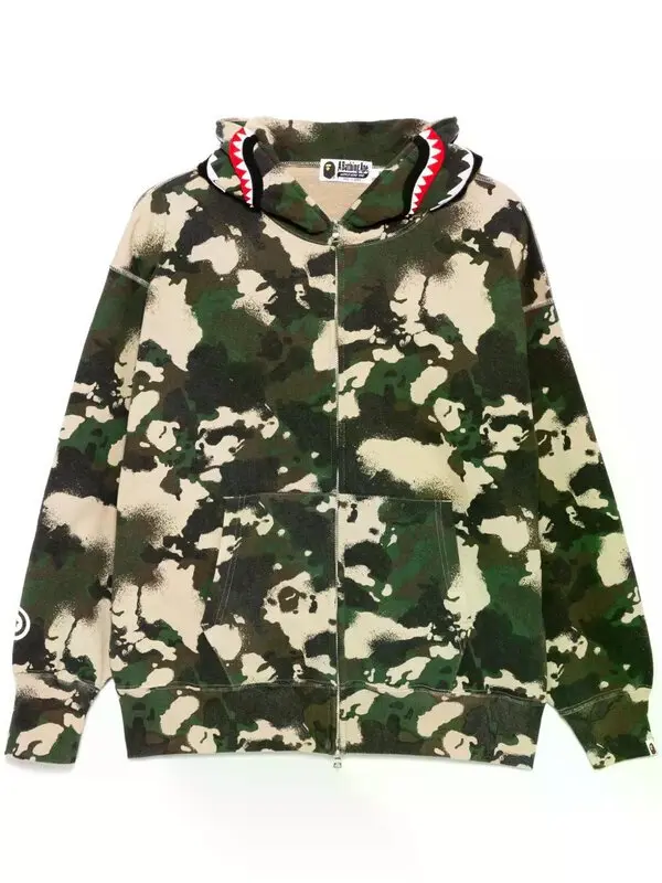 A BATHING APE Printed Zip-up Hoodie - Green