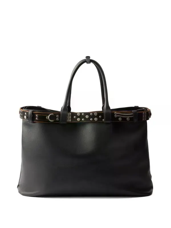 Prada Buckle Leather Tote