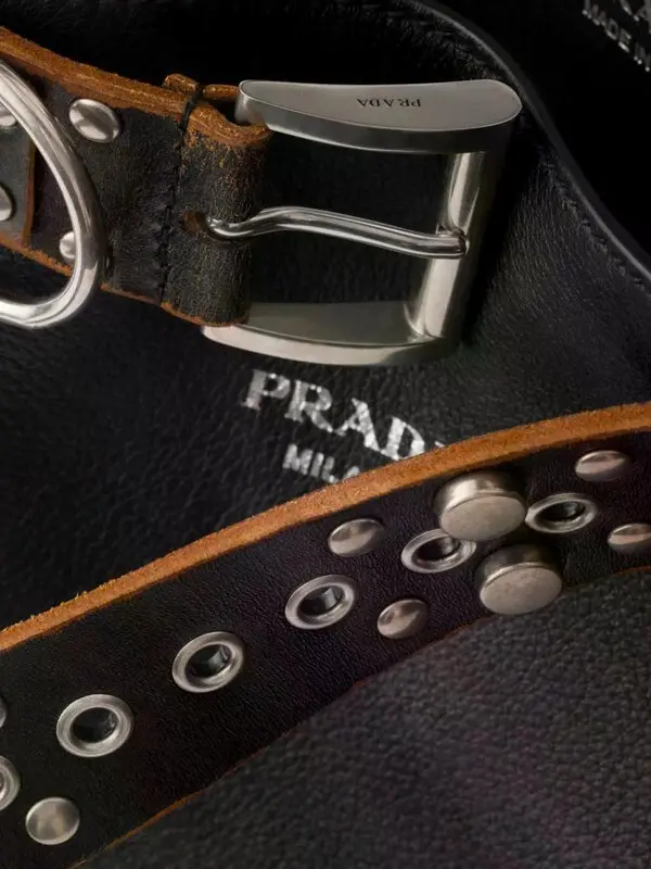 Prada Buckle Leather Tote