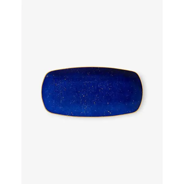 L'Objet Lapis Fine-porcelain Medium Rectangular Tray 15cm X 30cm - Blue