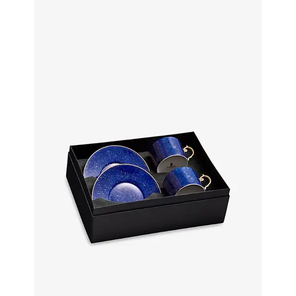 L'Objet Lapis Fine-porcelain Tea Cup And Saucer Set Of Two - Blue