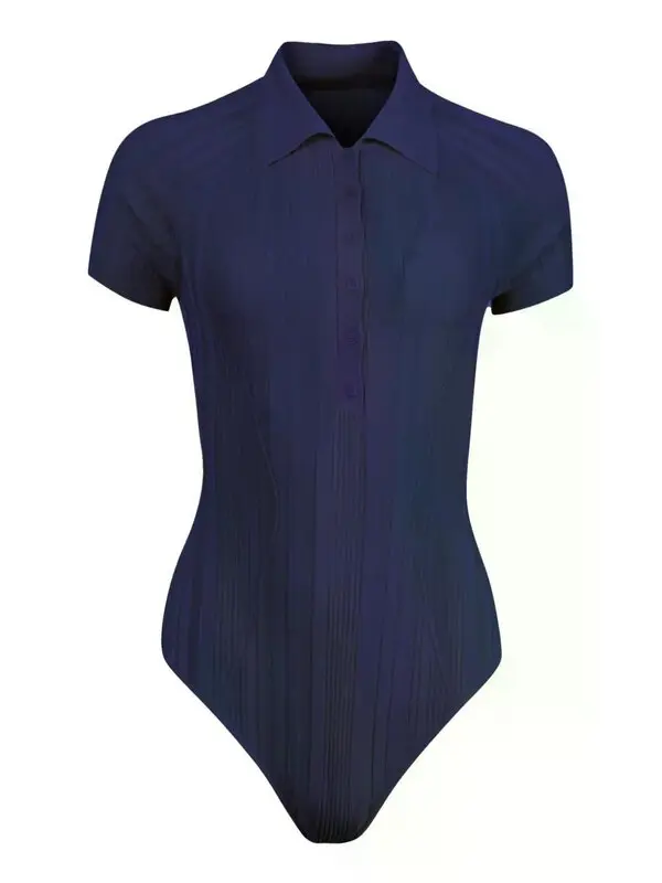 FLEUR DU MAL Ribbed Bodysuit - Blue