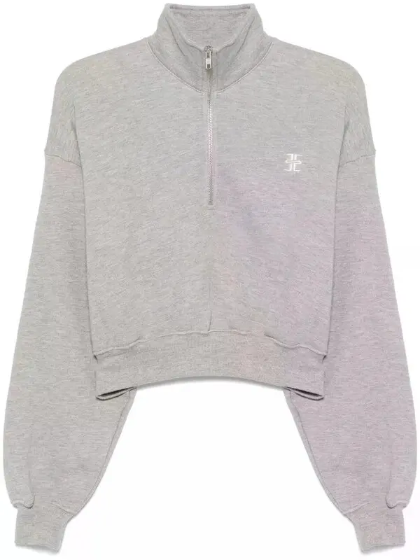 Eterne Cropped Half-zip Sweatshirt - Grey