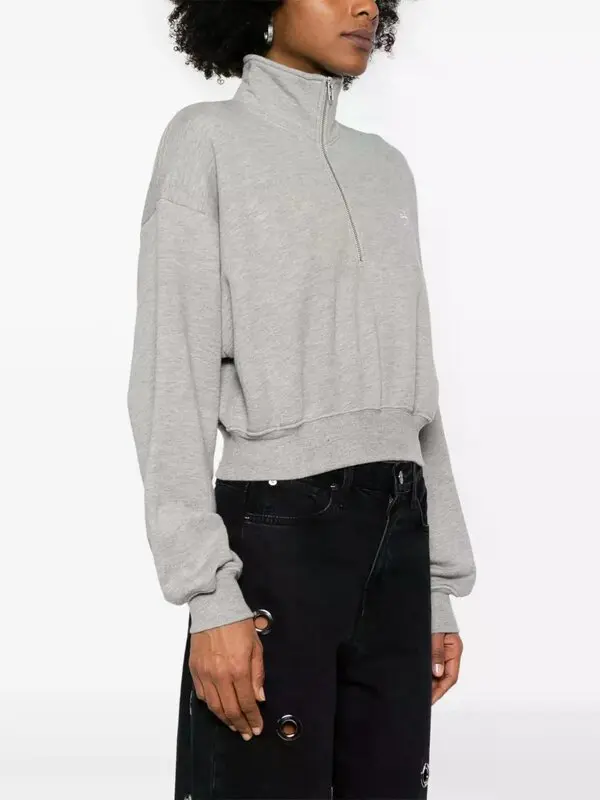 Eterne Cropped Half-zip Sweatshirt - Grey