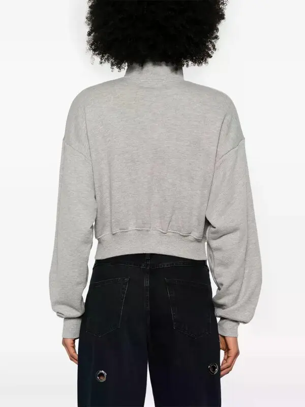 Eterne Cropped Half-zip Sweatshirt - Grey