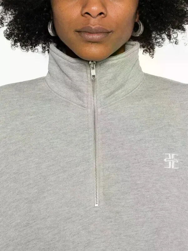 Eterne Cropped Half-zip Sweatshirt - Grey