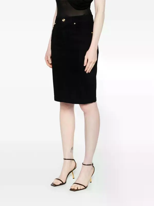 Dolce & Gabbana Midi Denim Skirt - Black
