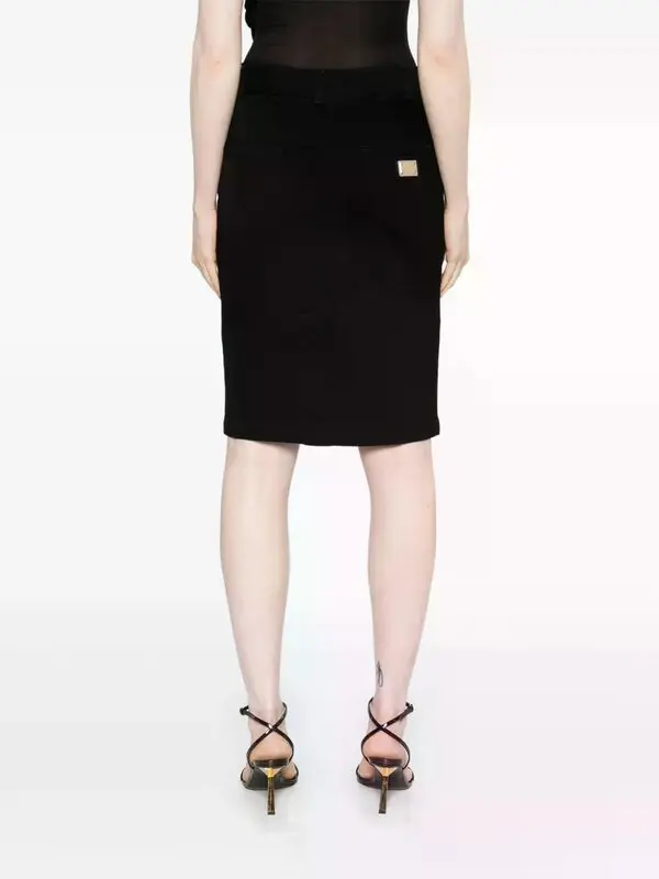 Dolce & Gabbana Midi Denim Skirt - Black