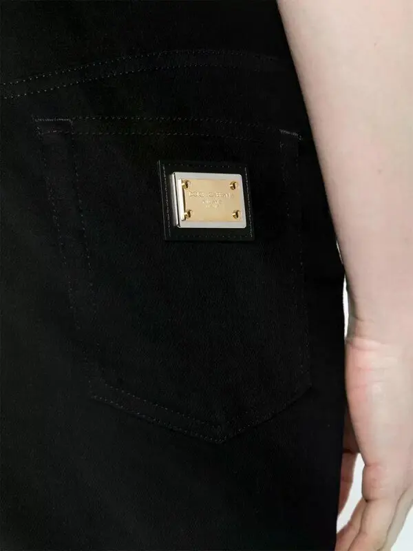 Dolce & Gabbana Midi Denim Skirt - Black