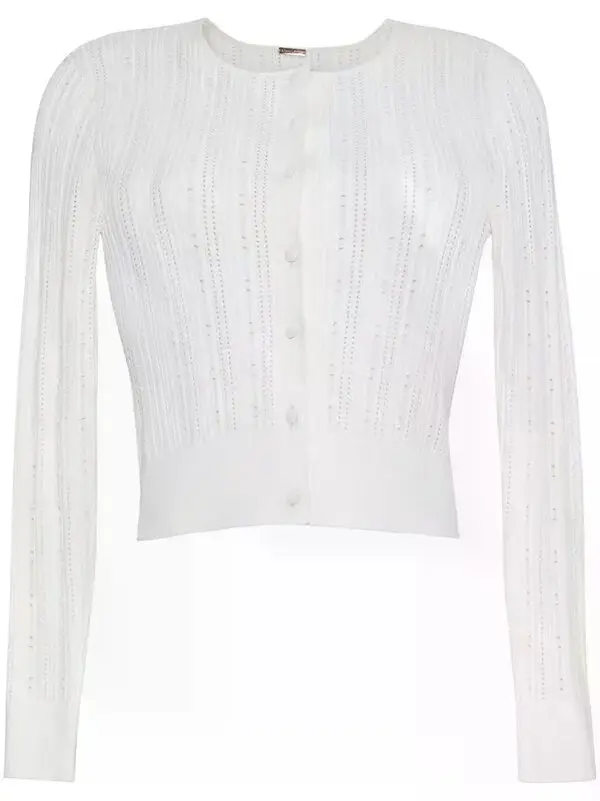 Adam Lippes Faye Pointelle-knit Cardigan - White