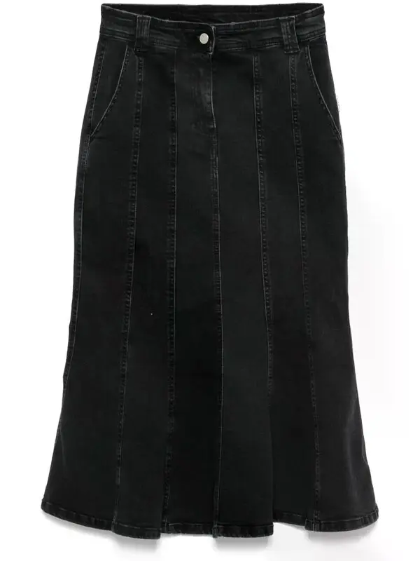 TWINSET Pleated Denim Skirt