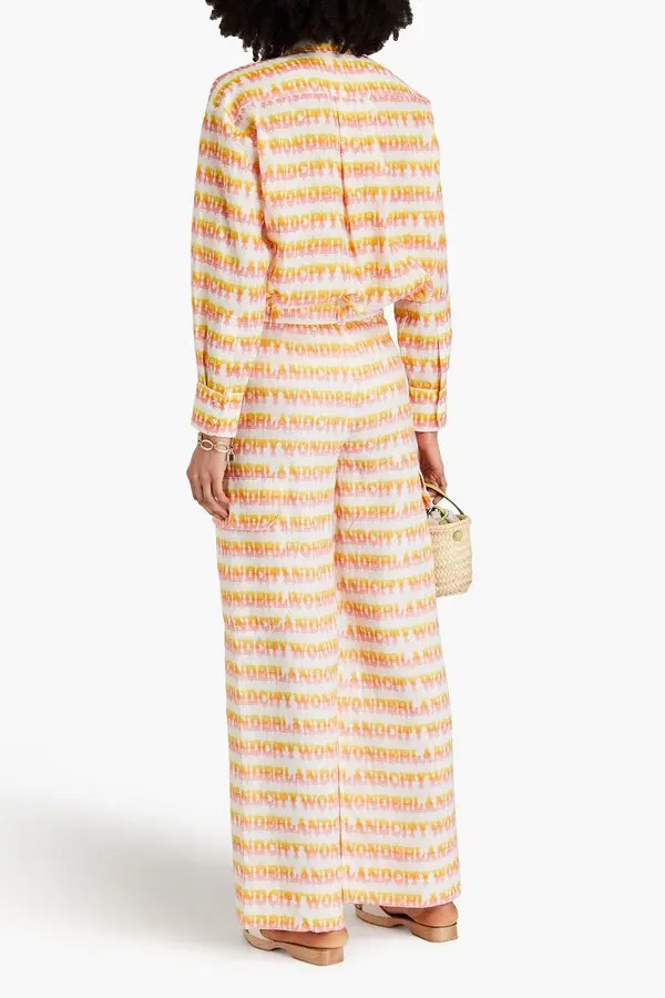 Zimmermann Printed Wide-leg Linen Pants