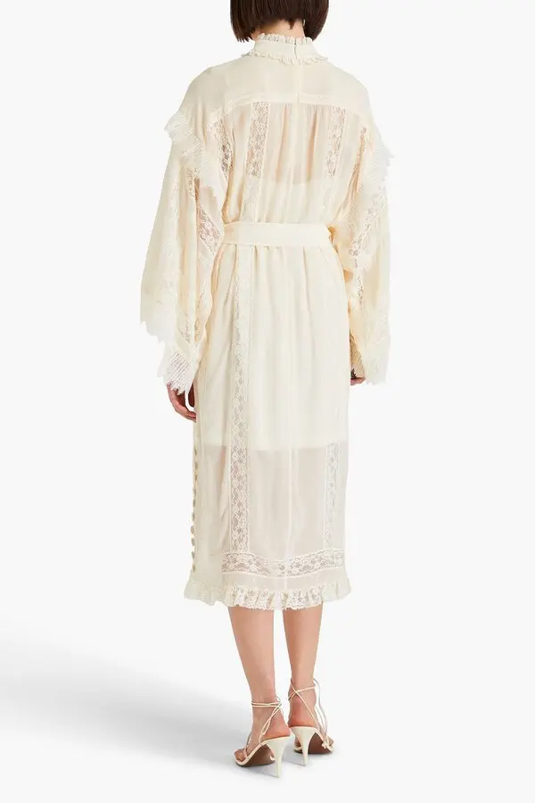 Zimmermann Lace-trimmed Georgette Midi Dress