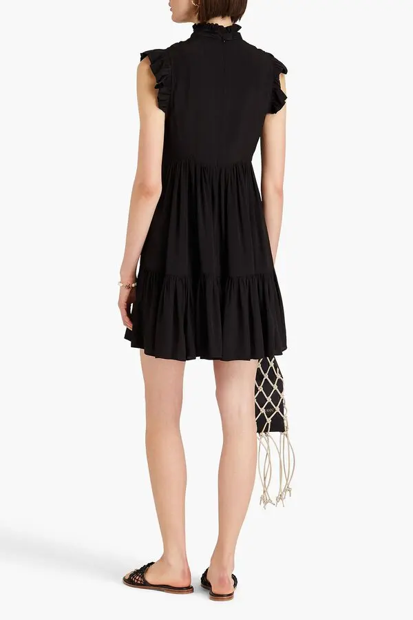 Zimmermann Tiered Ruffled Floral-print Crepe De Chine Mini Dress