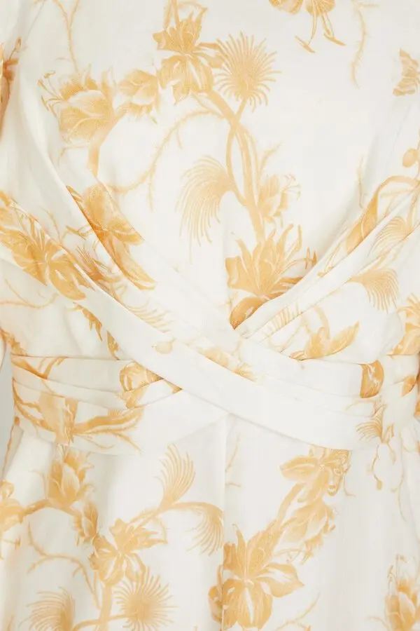 Zimmermann Floral-print Linen Midi Dress