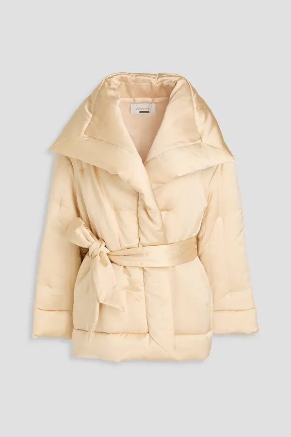 Zimmermann Padded Satin Wrap Jacket - Cream