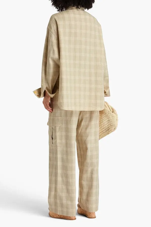 Zimmermann Oversized Checked Cotton And Linen-blend Shirt