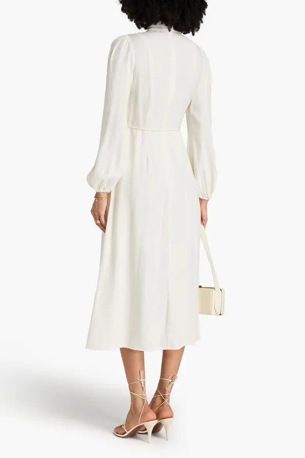 Zimmermann Belted Crepe Midi Shirt Dress