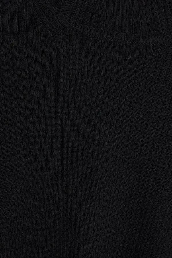 Zimmermann Ribbed Merino Wool Turtleneck Sweater - Black