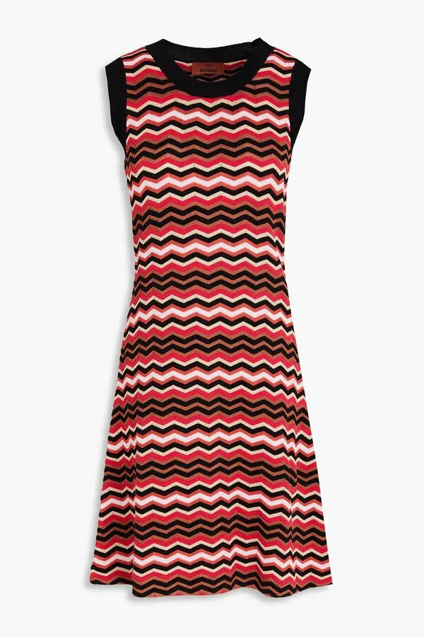 Missoni Crochet-knit Cotton-blend Mini Dress - Black