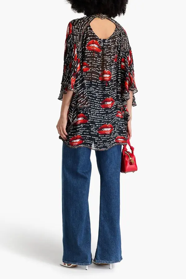 Camilla Crystal-embellished Printed Blouse