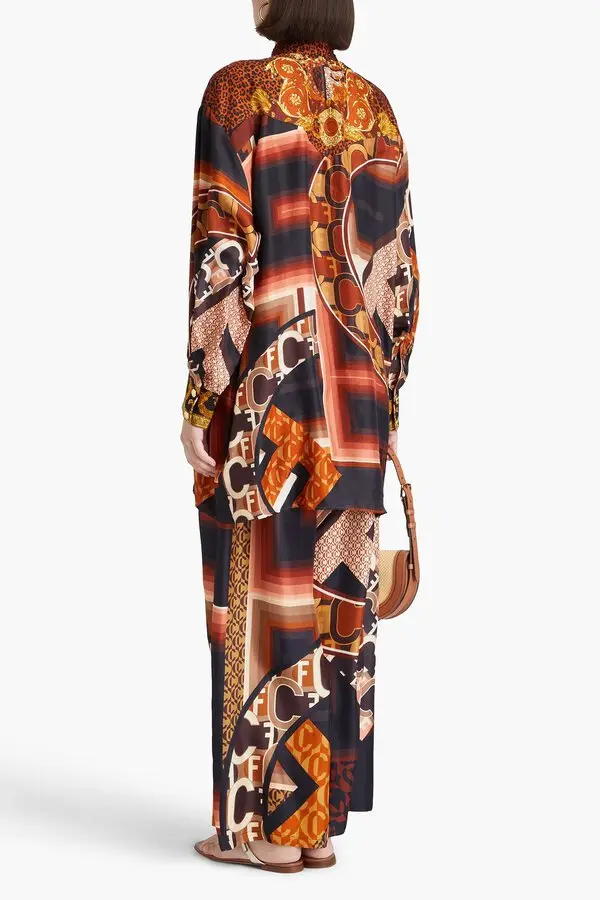 Camilla Crystal-embellished Printed Silk-twill Shirt