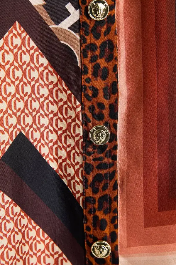 Camilla Crystal-embellished Printed Silk-twill Shirt