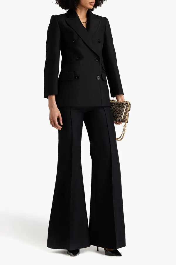 Zimmermann Double-breasted Wool-blend Blazer - Black