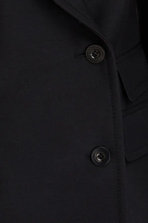 Zimmermann Double-breasted Wool-blend Blazer - Black