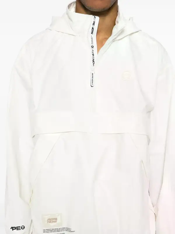 AAPE BY *A BATHING APE Aapenow Moonface-logo Half-zip Jacket - White