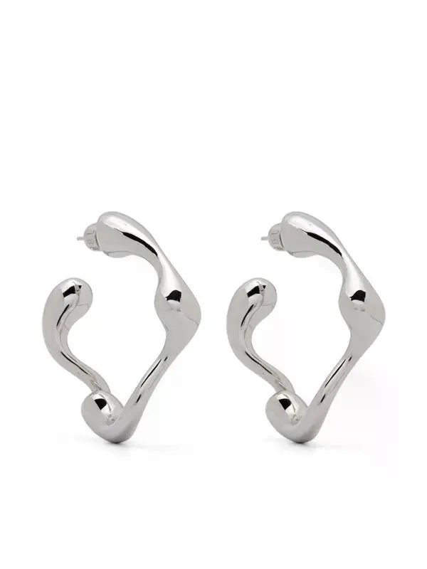 MARIA BLACK Large Splash Hoop Earrings - Silver