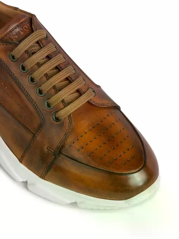 Bontoni Leather Sneakers In Brown - 42% Off | Editorialist