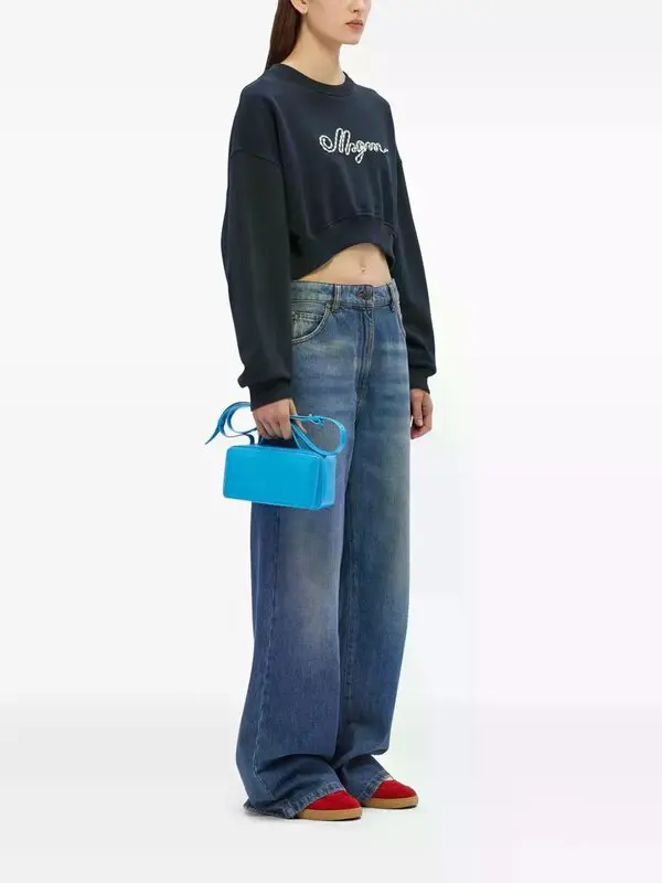 MSGM Logo-embroidered Cropped Sweatshirt