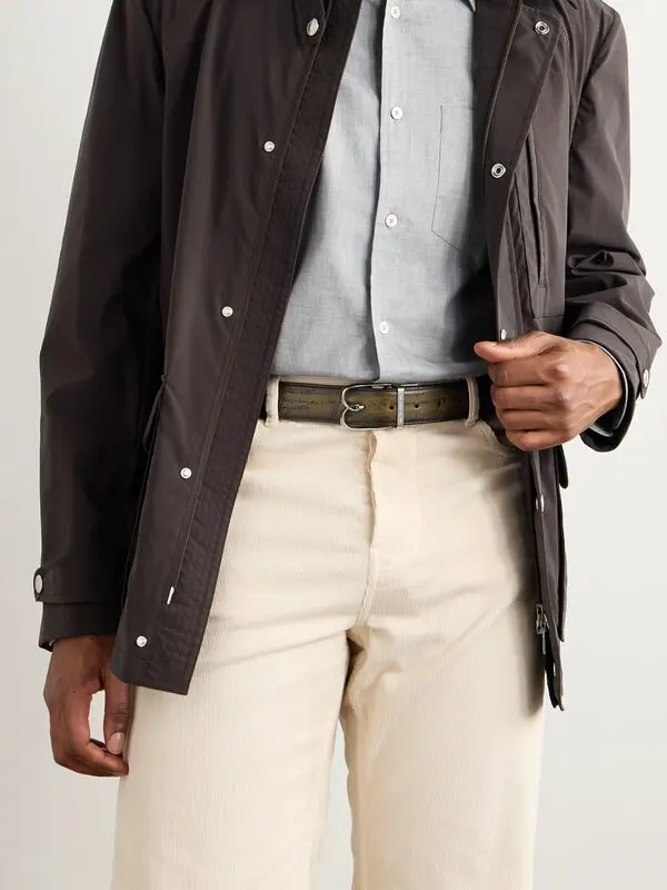 Berluti 3.5cm Scritto Venezia Leather Belt
