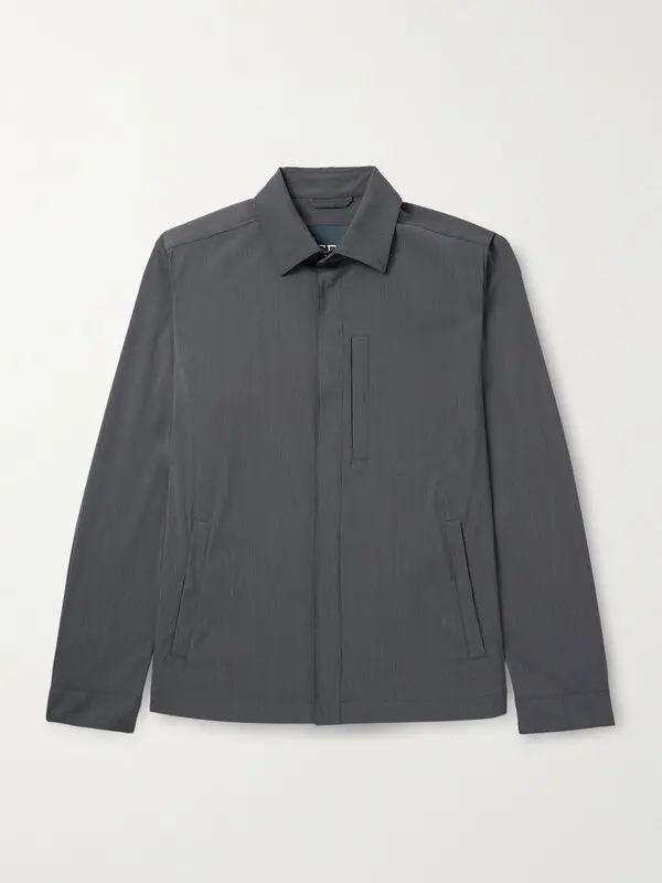 Herno Woven Shirt Jacket With Wool Blend - Gray