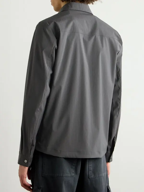 Herno Woven Shirt Jacket With Wool Blend - Gray