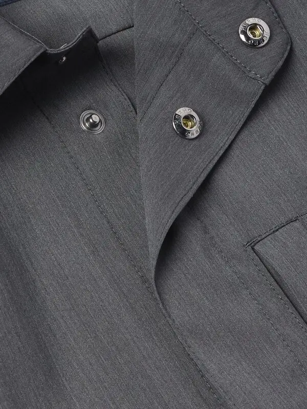Herno Woven Shirt Jacket With Wool Blend - Gray