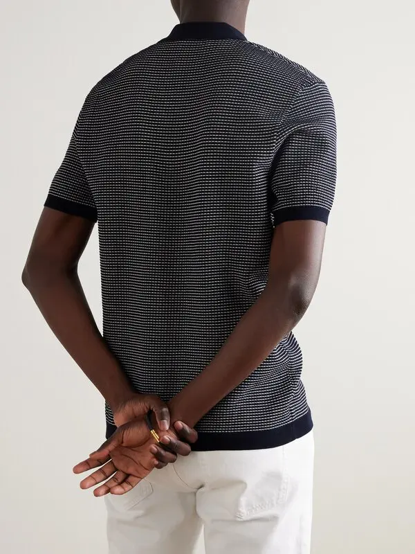 Orlebar Brown Roddy Waffle-knit Polo Shirt - Blue