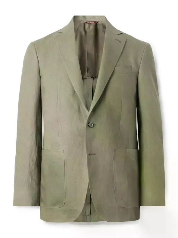 Canali Linen Suit Jacket - Green