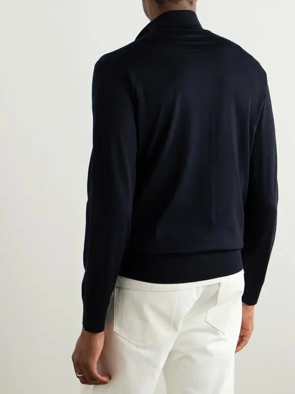 Zegna Wool Zip-up Cardigan - Blue