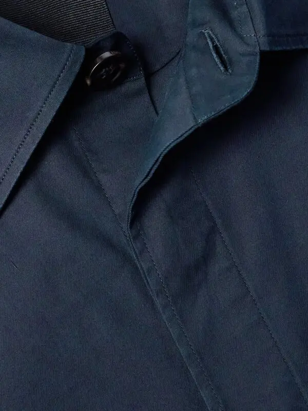 Zegna Cotton-blend Twill Overshirt - Blue